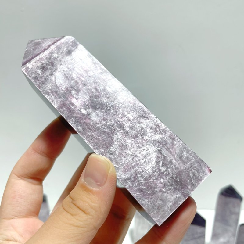 26 Pieces Purple Spark Lepidolite Four-Sided Tower