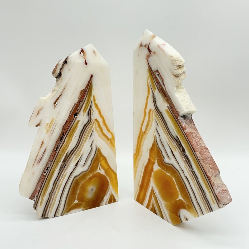 7 Pieces Yellow Calcite Slab Tower Points