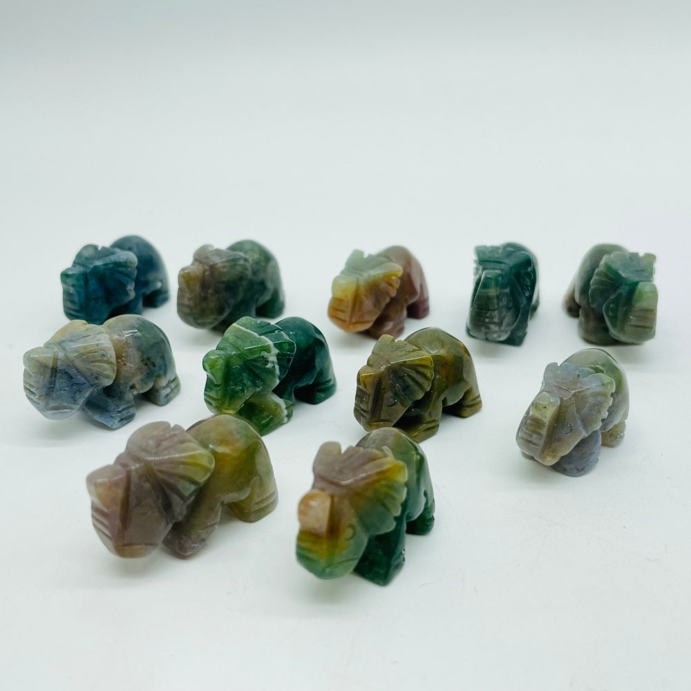 Moss Jade Elephant Carving Animal Wholesale