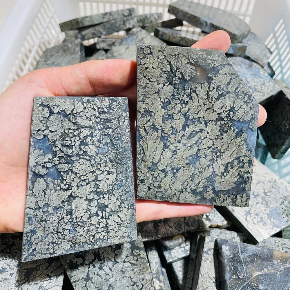 Natural Pyrite Flowers Mixed Agate Slab Wholesale
